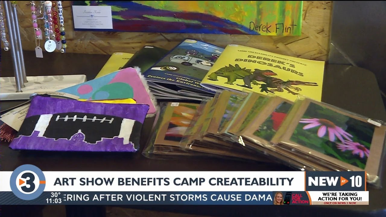 Art show benefits Camp Createability - YouTube