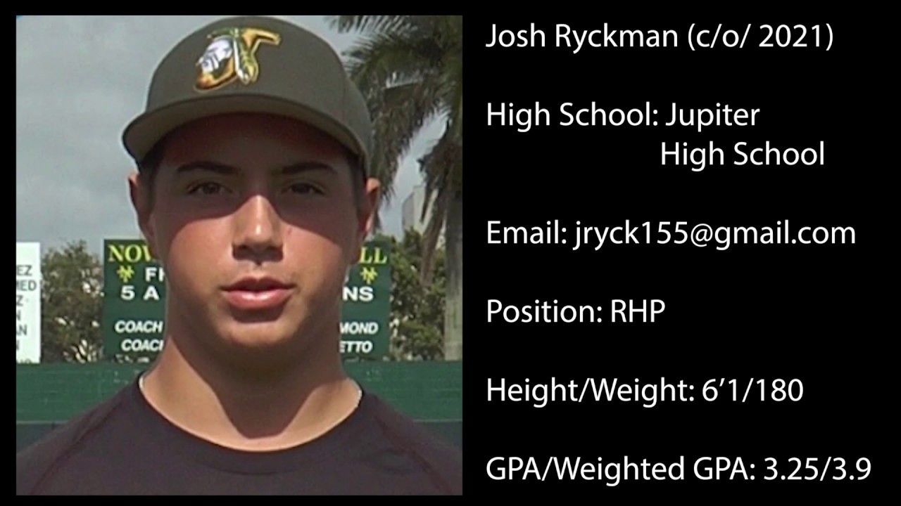 Josh Ryckman---Jupiter High School class of 2021 - YouTube