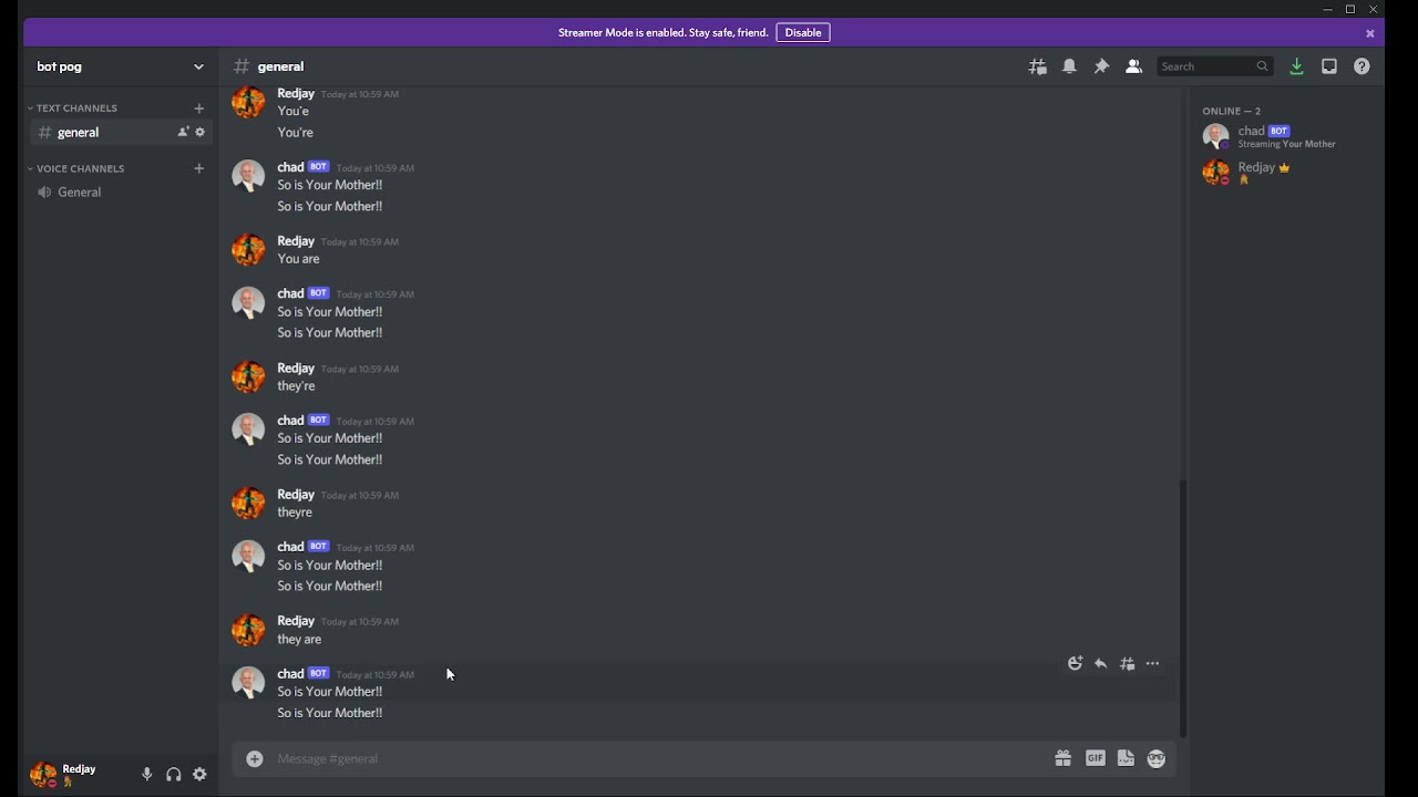 I fixed the problem with chad(discord bot) - YouTube