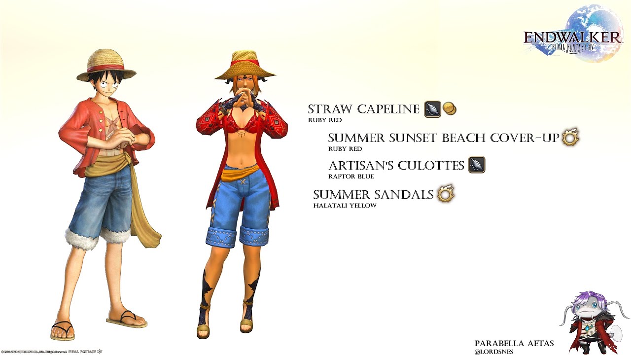 Anime/Game Glamour - Week 39 [Luffy] [One Piece] [FFXIV] - YouTube