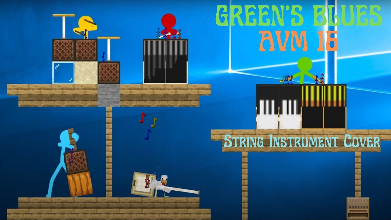 Note Block Battle AvM 16 - Green's Blues, but with String Instruments ...