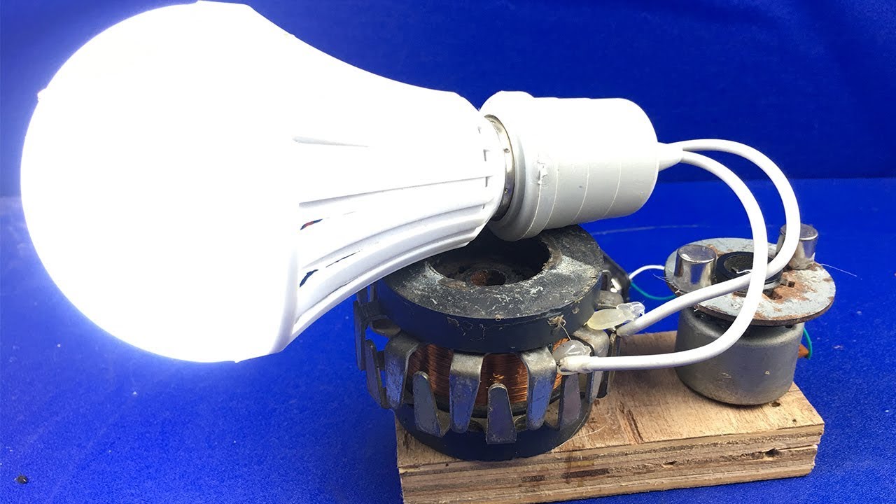 Free Energy Fan With Light Bulb Using Magnet - YouTube