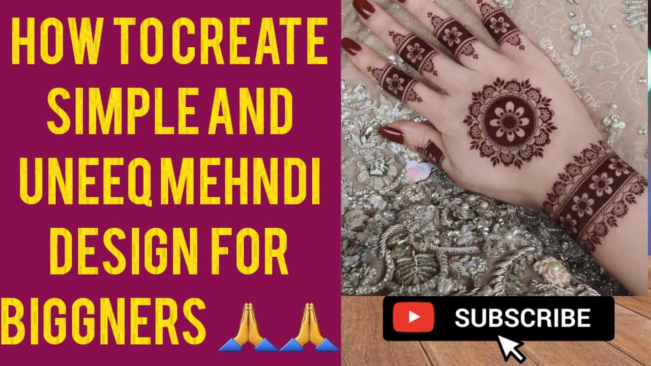 How to create simple and uneeq mehndi design for biggners 👌👌 - YouTube