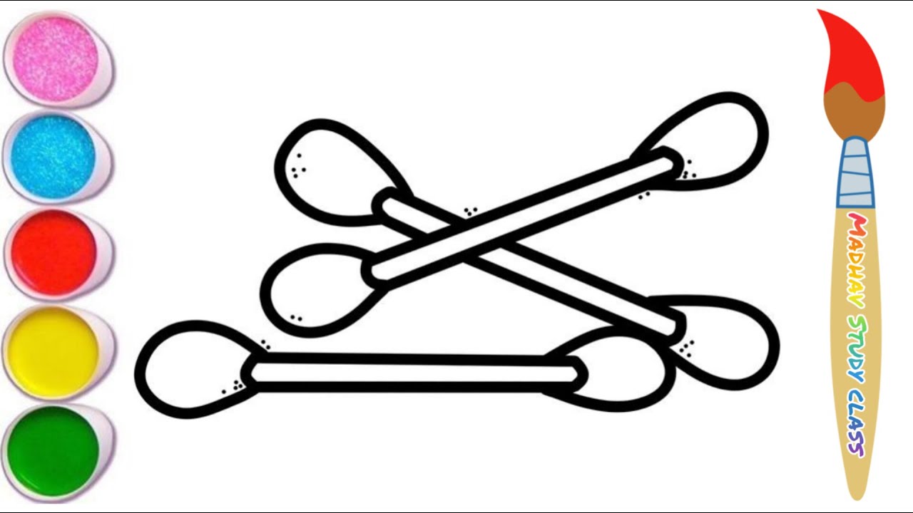 Cotton Buds Easy Drawing, Colouring & Painting for Kids, Toddlers - YouTube