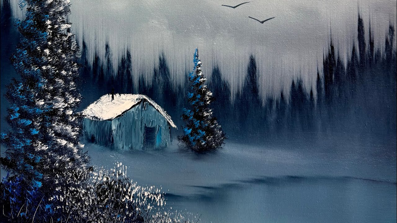 S6 Ep22 FNF Lost Winter Cabin #LIVEArt #OilPainting #FreeTutorial #PaintWithJosh #BobRoss - YouTube