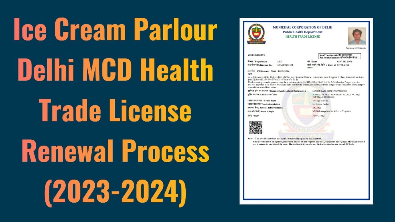 Delhi Ice Cream Parlour MCD Health Trade License Renewal |Ice Cream ...
