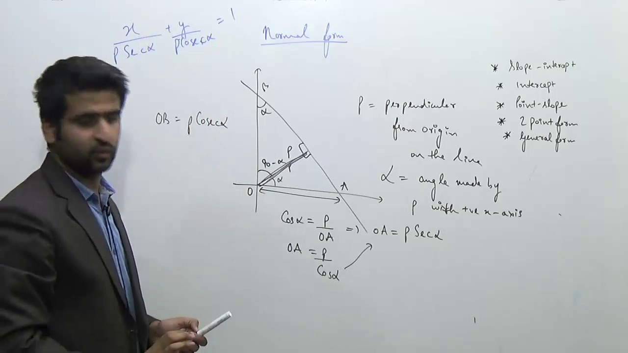 Straight Lines-8.Normal form of a Straight Line | Coordinate Geometry ...