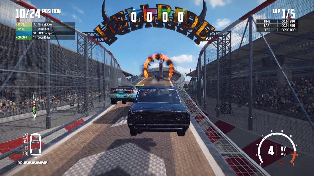 Wreckfest | Team Race | Hellride Main Circuit | Tristar - YouTube