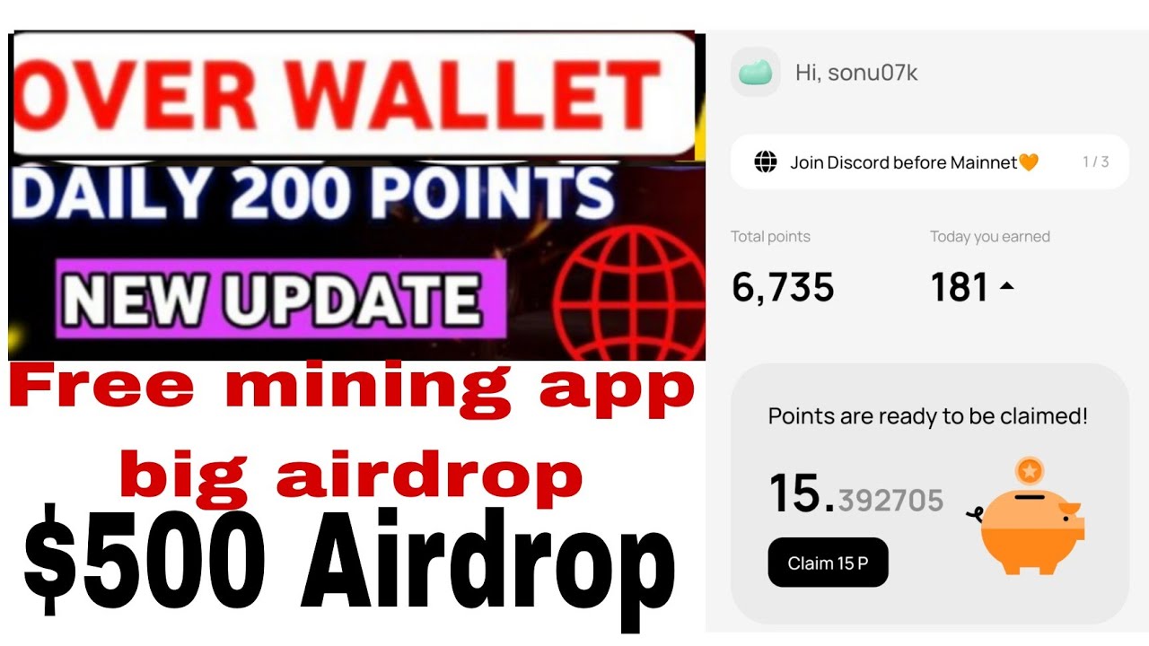 Over wallet free airdrop earn more points with quiz !!! Free airdrop ...