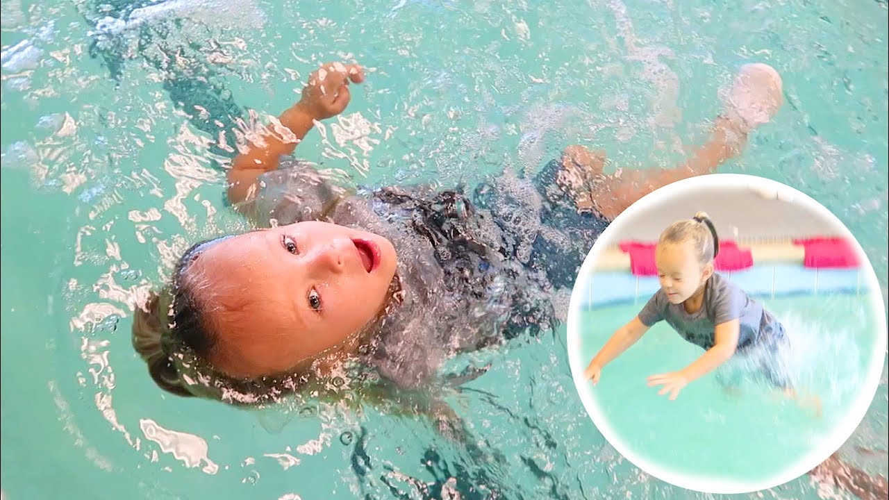 PRESCHOOLER FALLS IN POOL! 😱 MUST SEE HER REACTION! - YouTube