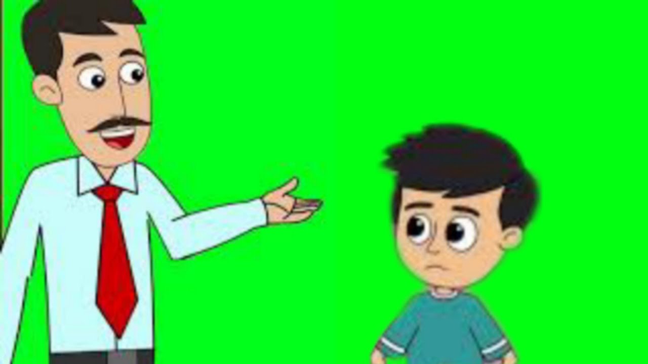 Green Screen Cartoon Actor.Father and Soon Animation. Green Screen ...