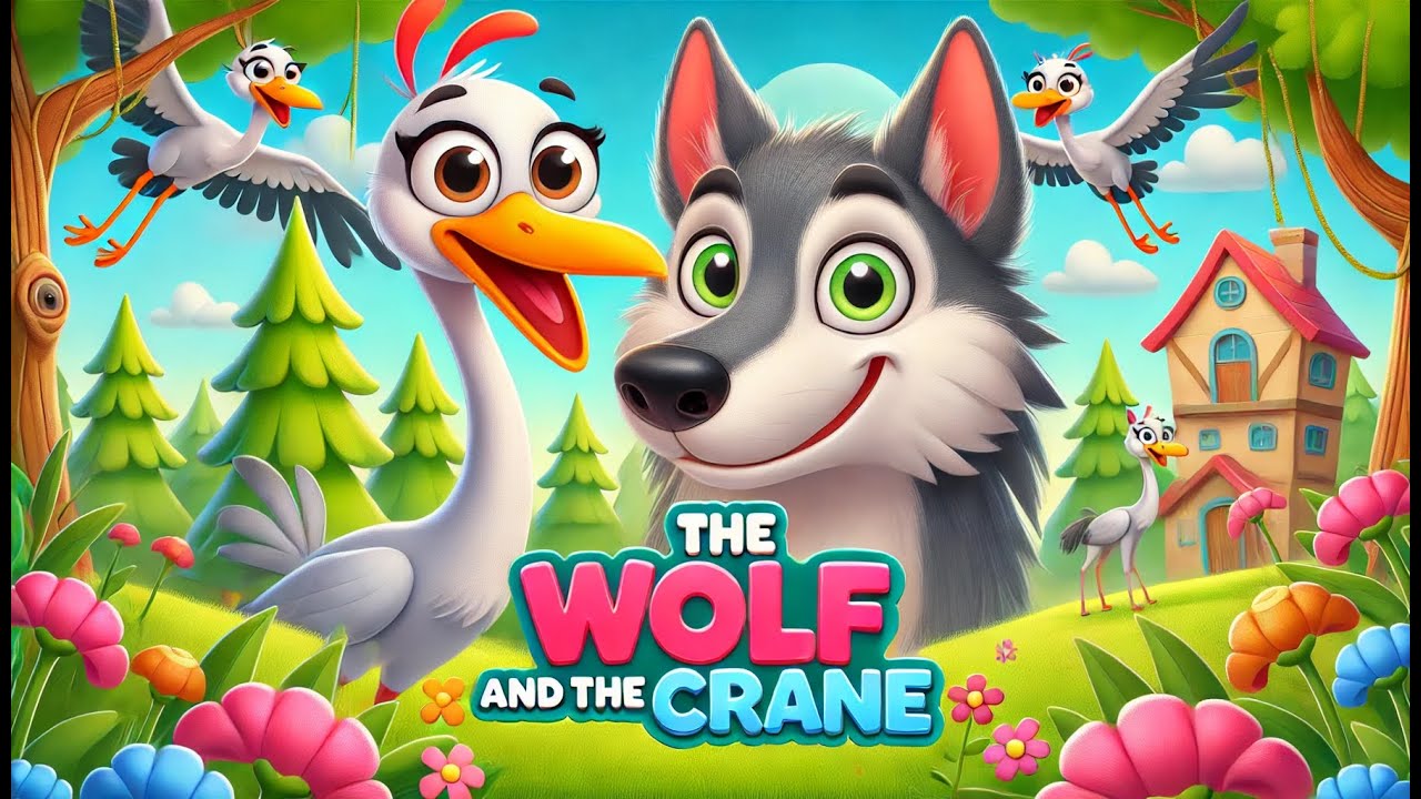 The Wolf and the Crane Story | Aesop's Fable | Kids Bedtime Story ...