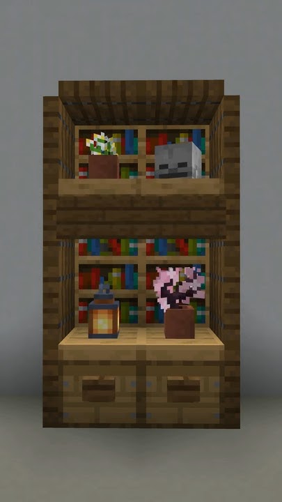 Minecraft | Bookshelf Design 1 | Tutorial #shorts #minecraft - YouTube