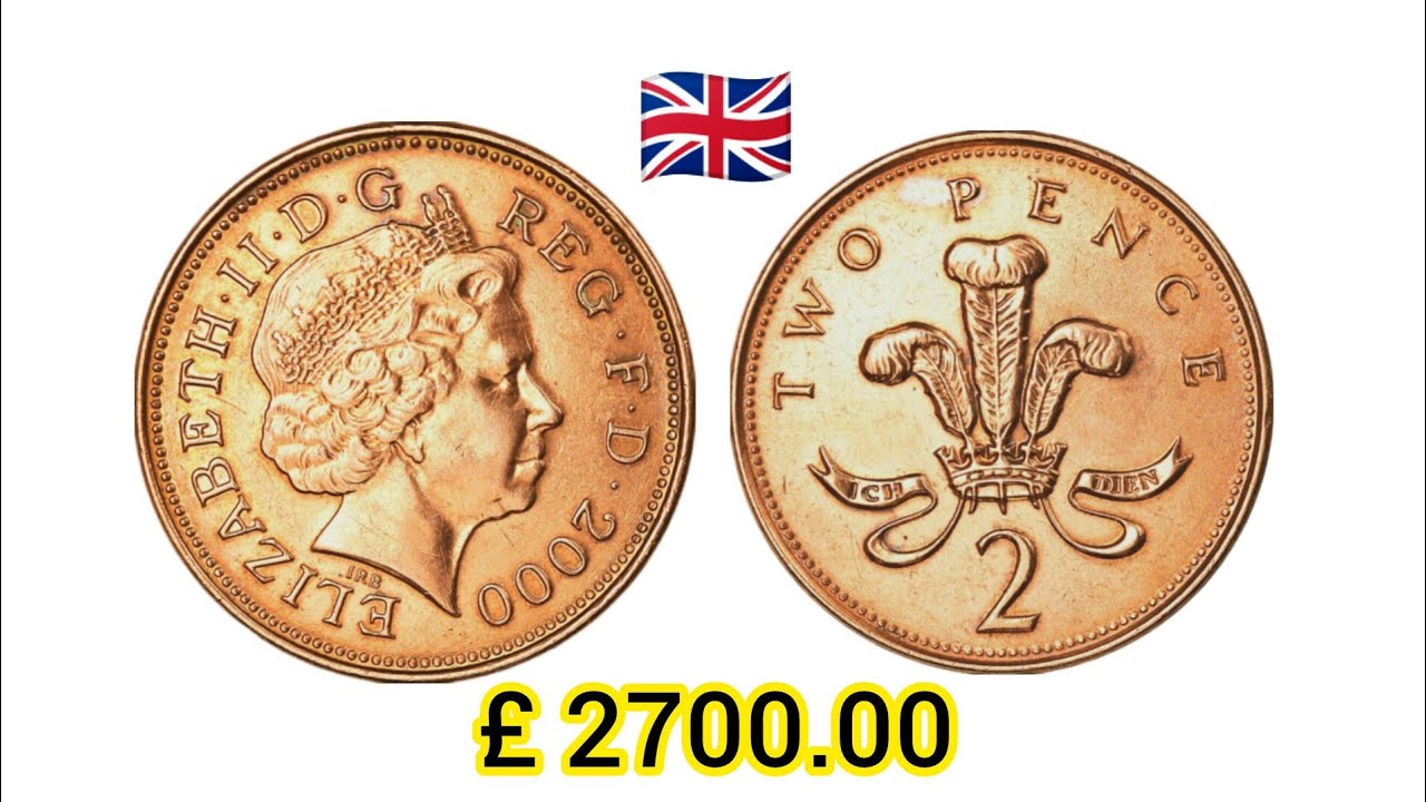 Old coin two Pence Queen Elizabeth 2000 🇬🇧 - YouTube