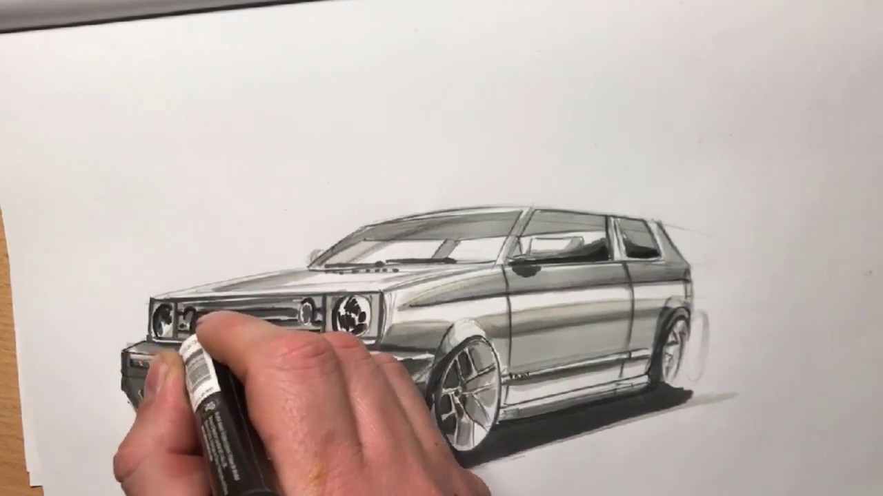 Sketch GOLF 2 gti - YouTube