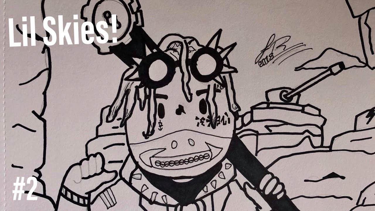 Drawing Lil skies in a cartoon style! - YouTube