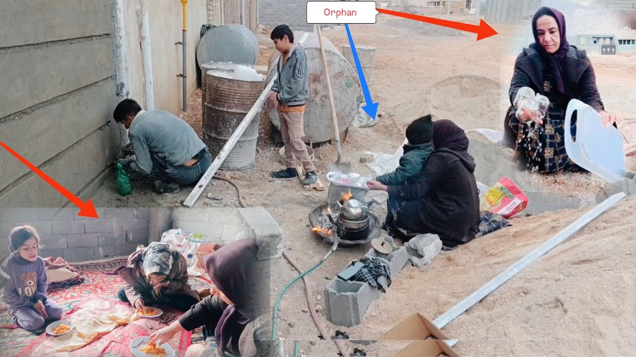 Professor Reza and building a house for children on a snowy day 🏠 ️ ...