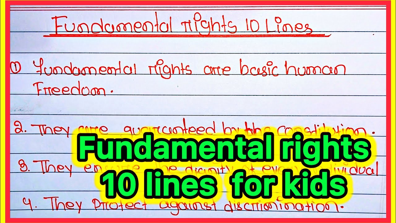 Fundamental rights 10 lines for kids / fundamental rights/ 10 lines on ...