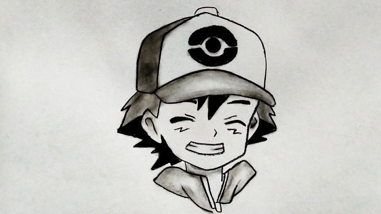 How to draw Ash Pokemon picture step by step || Easy drawing tutorial ...