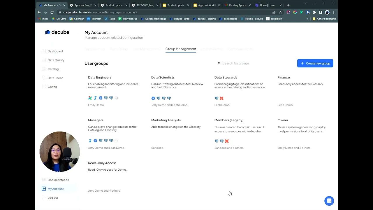 decube demo: Group based Access Controls & Approval Workflow - YouTube