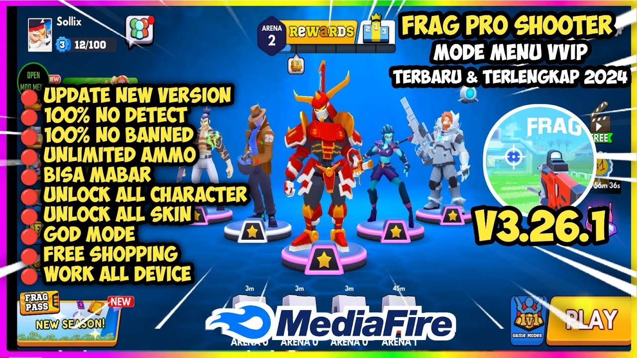 UPDATE‼️ Frag Pro Shooter Apk Mod Menu V3.26.1 New 2024 | UNLIMITED MONEY & BISA BELI CHARACTER ...