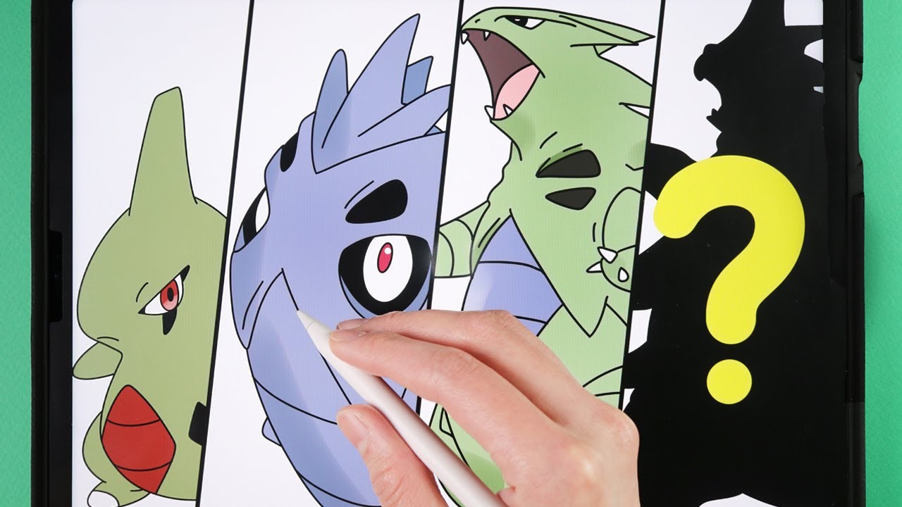 포켓몬 그리기 How To Draw pokemon - Larvitar, Pupitar, Tyranitar / easy ...