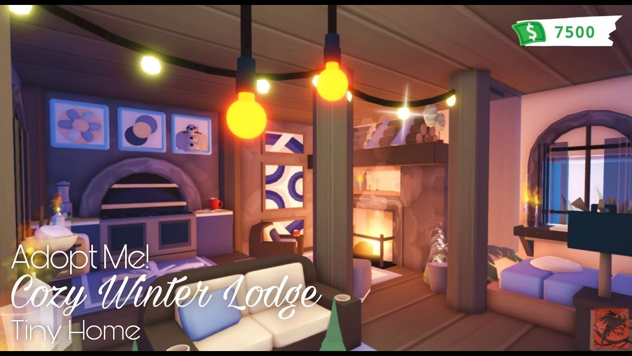 Adopt Me! ~ Tiny home : Cozy Winter Lodge - YouTube