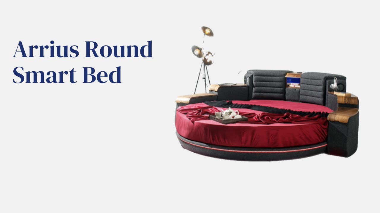 Arrius Round Smart Bed With Bluetooth Speakers - YouTube
