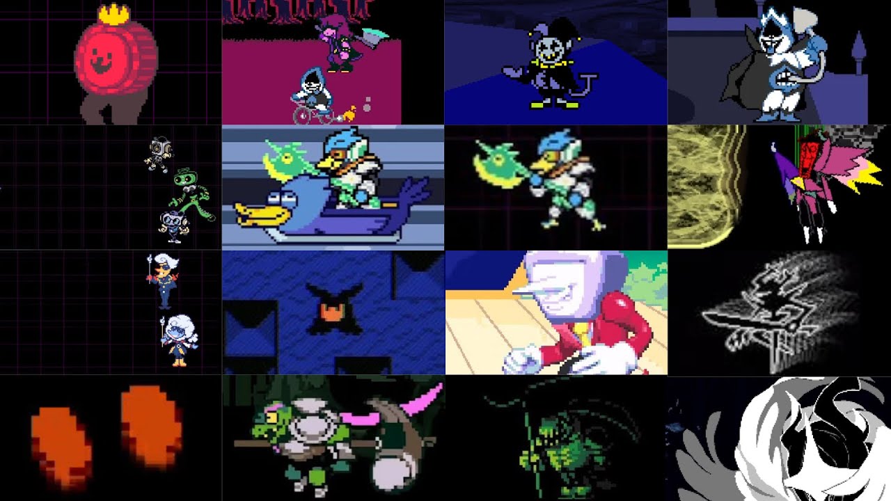 Deltarune Chapters 1-4 All Bosses (Weird Route) - YouTube