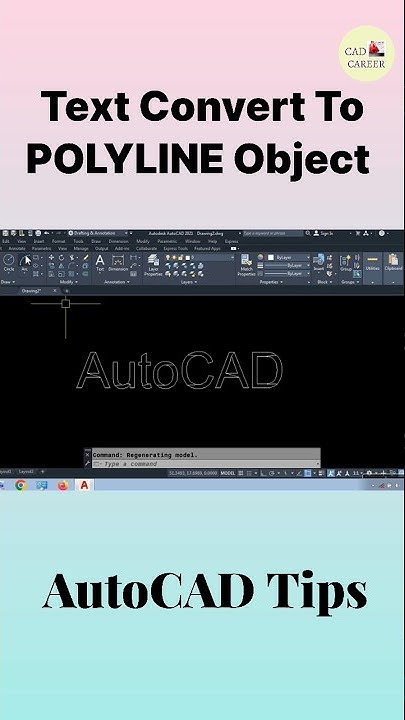 [ AutoCAD ] Text Convert into POLYLINE Object #shorts - YouTube