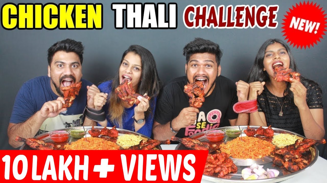 CHICKEN THALI CHALLENGE | PARTNER vs PARTNER | SPICY CHICKEN ...