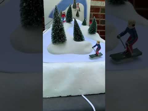 Dept 56 Animated Ski Slope Christmas Village Accessory From 1998 - YouTube