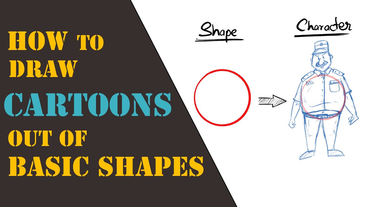 How to make Cartoons from Basic shapes | Easiest way - YouTube