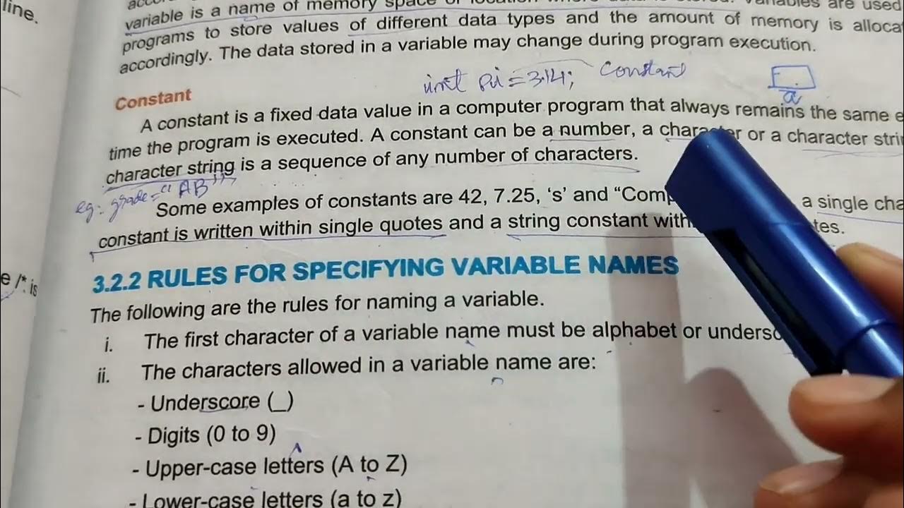 Lec 4 | Ch 3: Constants and variables | Computer | Class 12 | NBF Book | - YouTube