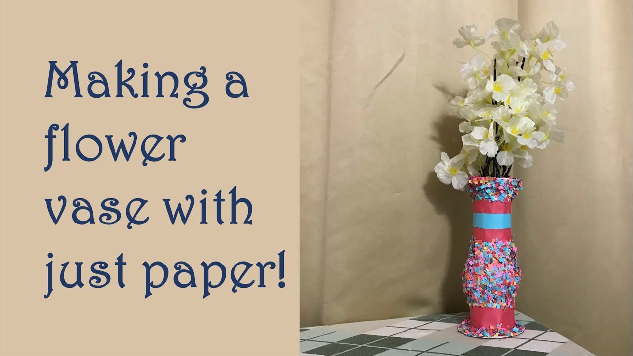 How to make a paper flower vase | DIY paper crafts - YouTube