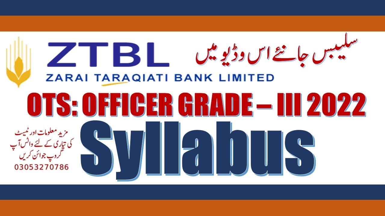 ZTBL OG 3 complete SYLLABUS OVERVIEW || FREE PREPARATION ON YOUTUBE ...