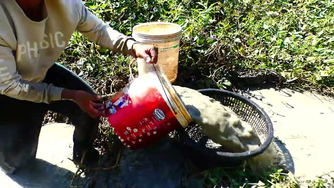 amazing fishing! today a fisherman skill catch fish lots of in canal of ...