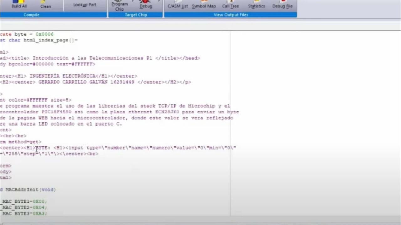 Practica 01 Recepción de datos ethernet WEB server-PIC18F4550 - YouTube