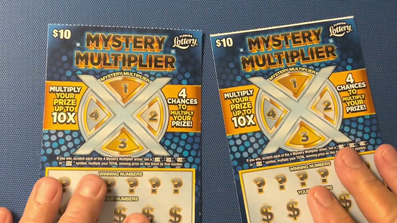A COUPLE OF MYSTERY MULTIPLIER SCRATCH OFFS FROM THE FLORIDA LOTTERY ...