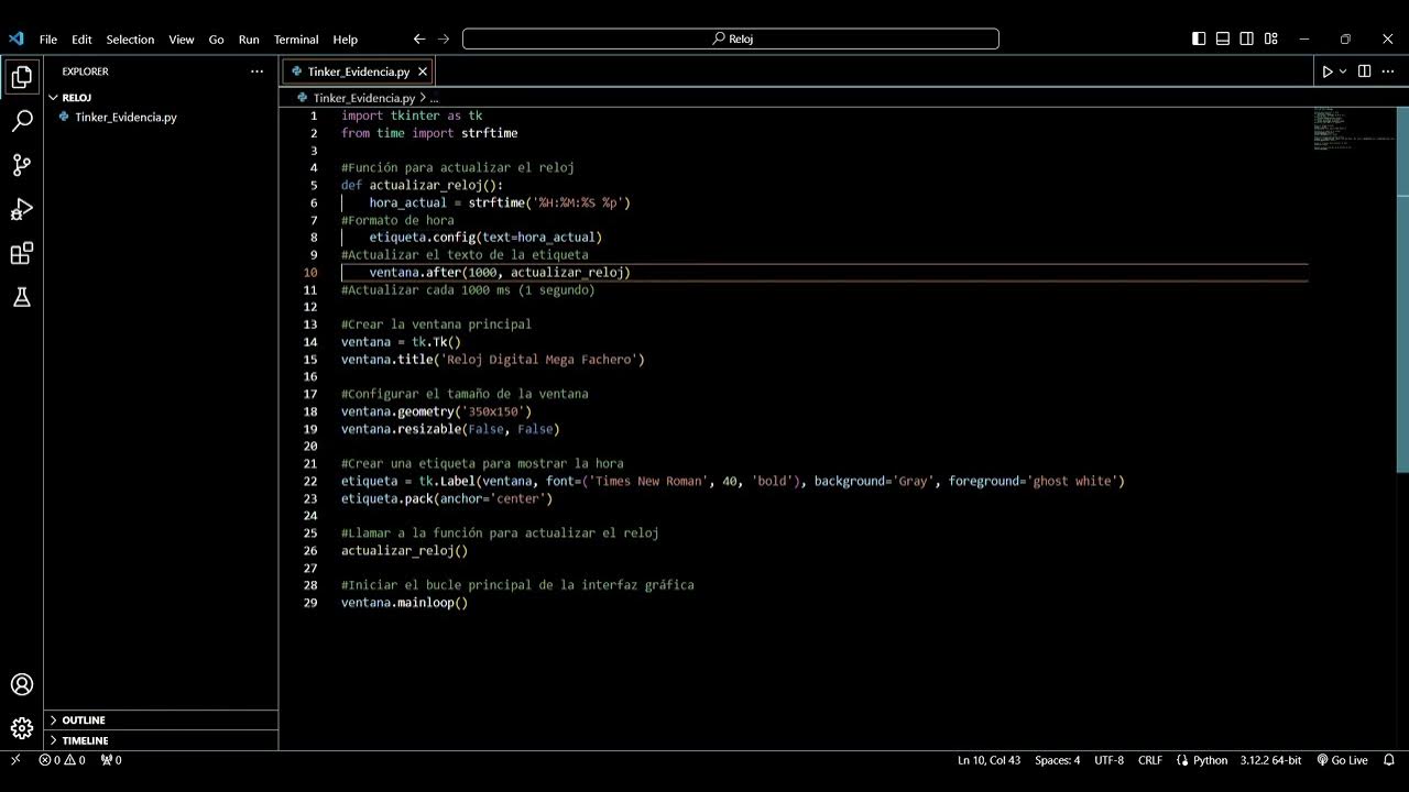Tinker Reloj - Python - YouTube