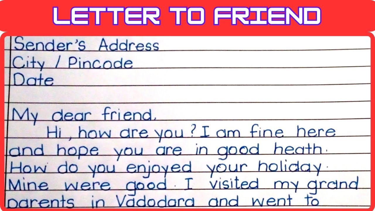 Letter To Friend || Informal Letter || How To Write Letter || Letter ...