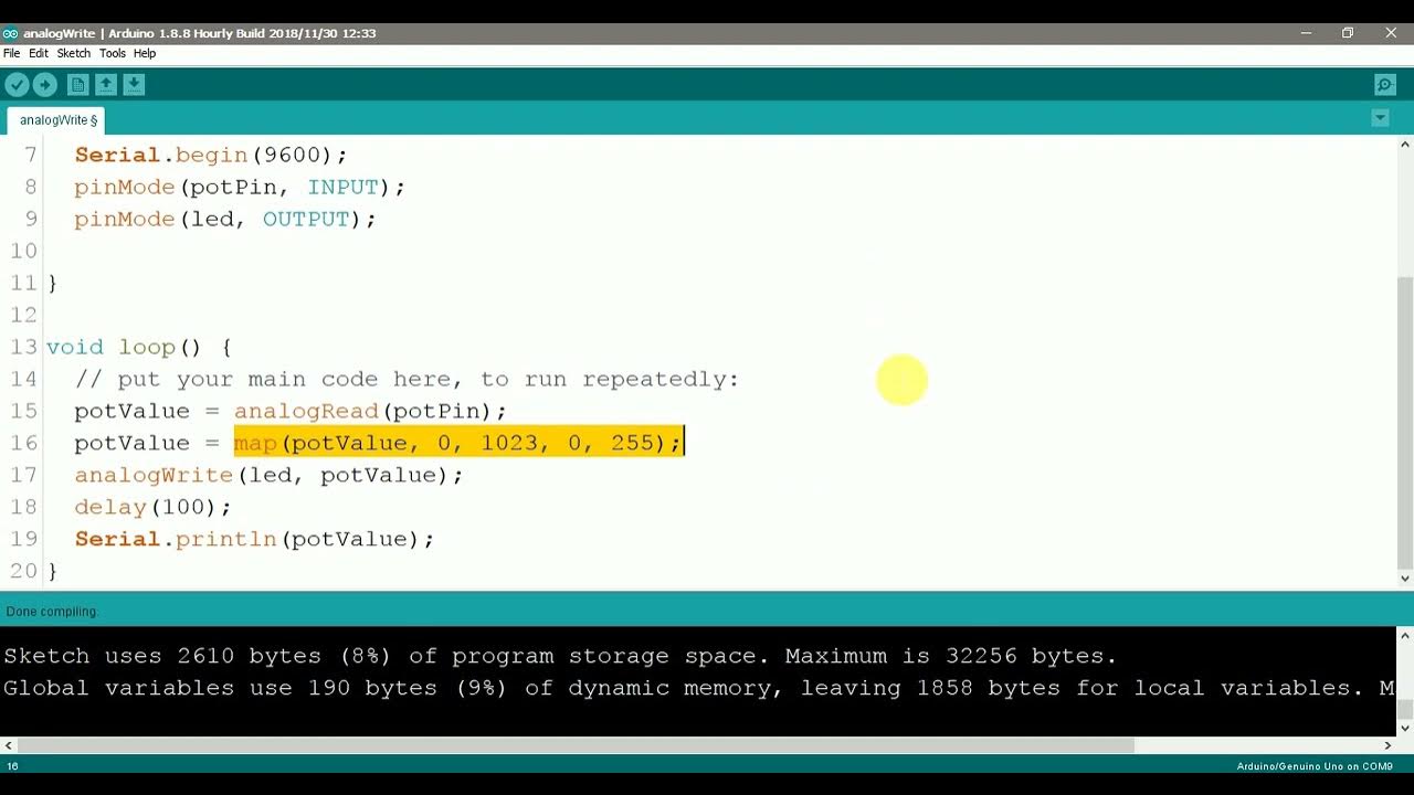 Arduino Basic Lesson Analogwrite Function Explanation Youtube