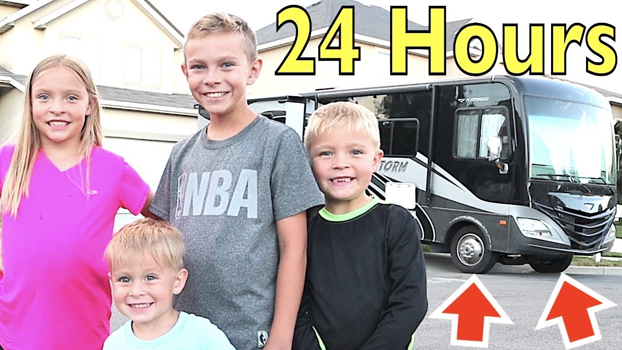 KIDS FIRST 24 HOURS LIVING in an RV! - YouTube