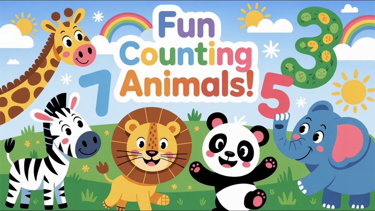Fun Counting Animals for Kids 🐘🦒🦊 | Learn Numbers with Zoo Animals ...