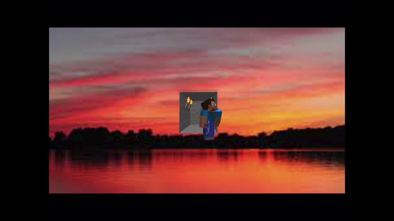 Minecraft Steve brakes through lake photo - YouTube