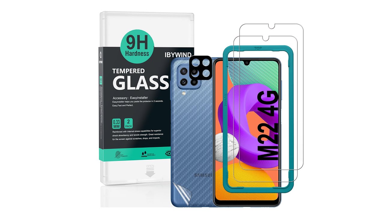SamSung Galaxy M22 4G Tempered glass ibywind Protector & Easy Install ...