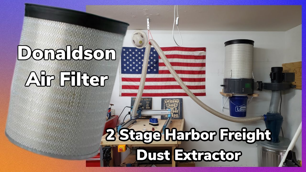 2 Stage Harbor Freight Dust Collector #3dhp - YouTube