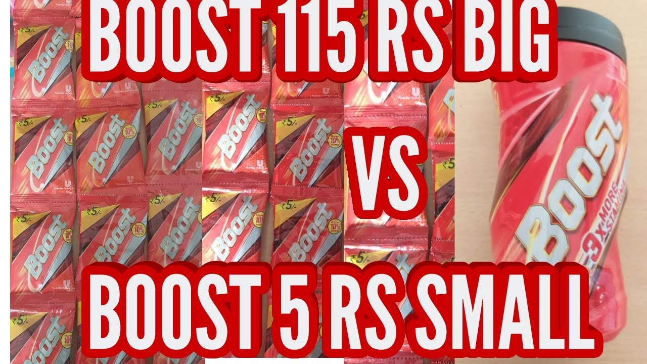 115 Rs big Boost bottle VS 5 Rs Small Boost Packet - YouTube