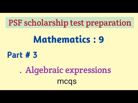 Algebraic expressions and algebraic formulas mcqs | Mathematics portion ...