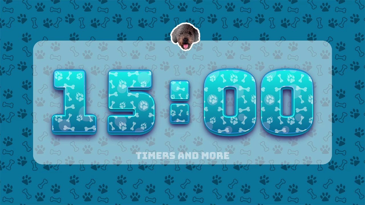 15 Minute Countdown Timer [🐶 Dog-Themed] | Dog Bark Alarm Sound - YouTube